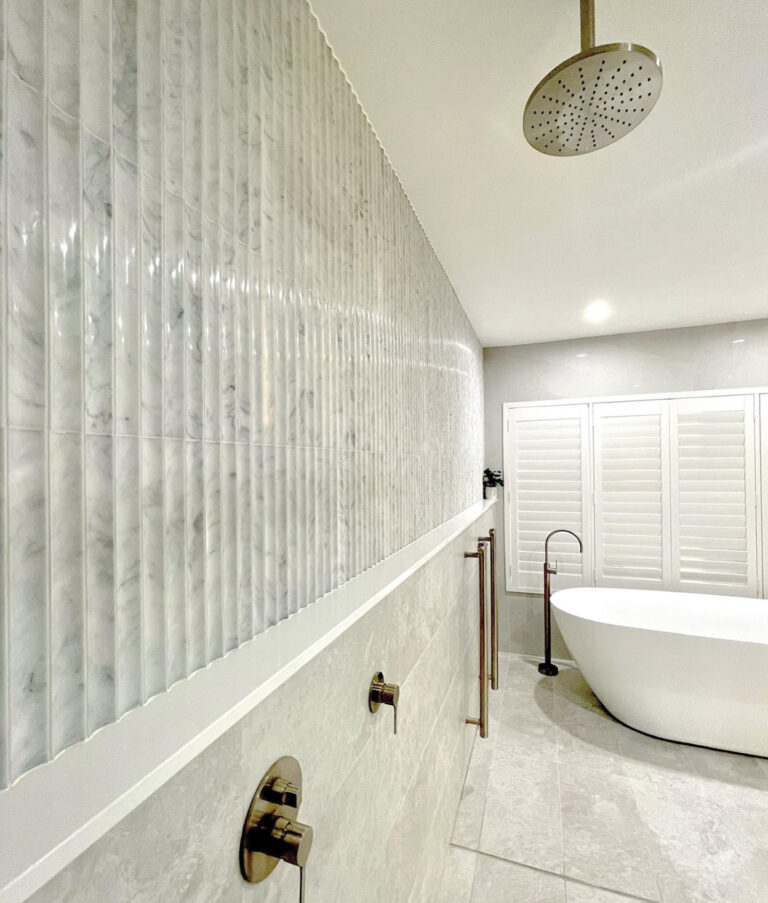 Concave Carrara Marble Kit Kat Mosaic - Design Tiles Sydney