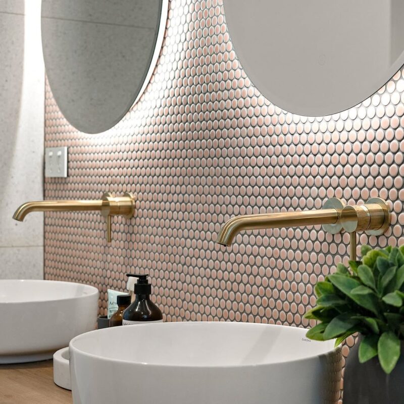 Vintage Pink Penny Round - Design Tiles Sydney