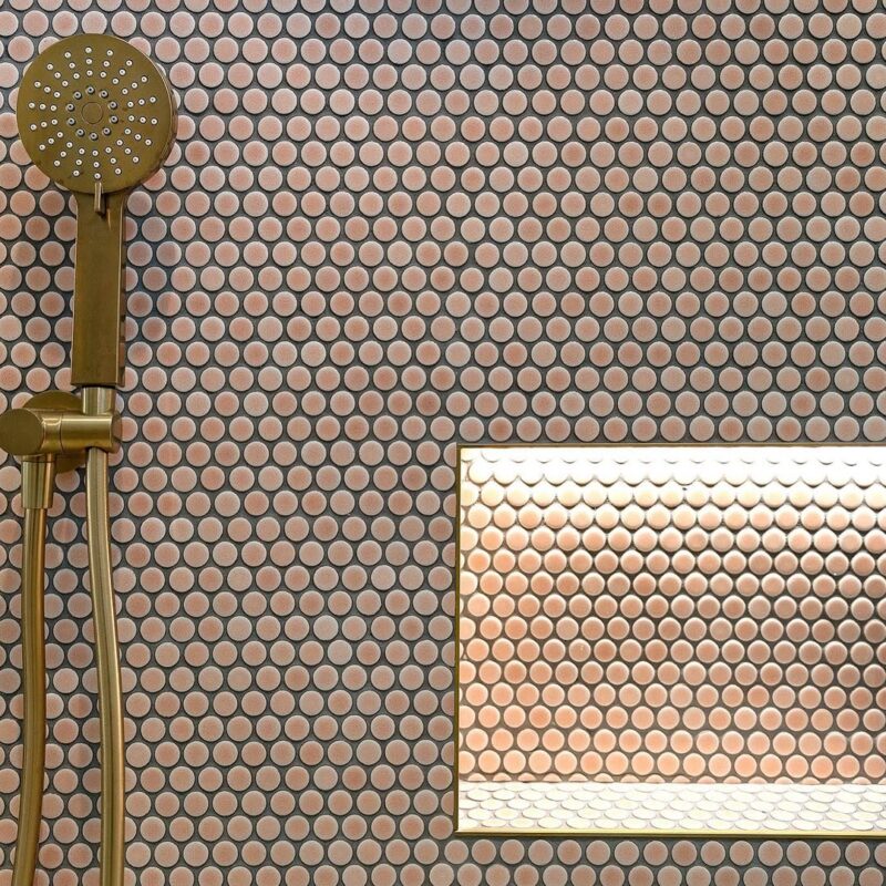 Vintage Pink Penny Round - Design Tiles Sydney