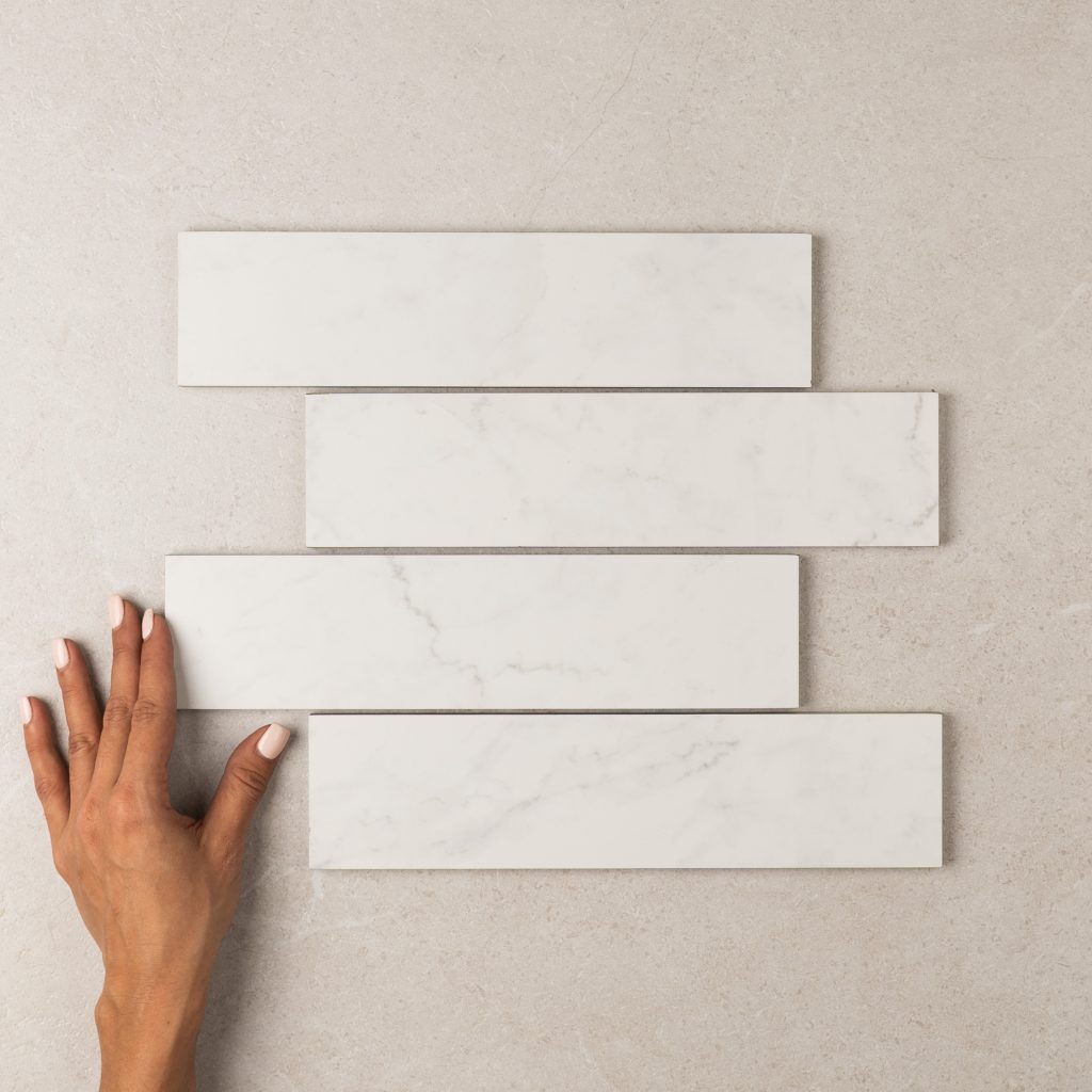 Bianco Carrara Marble Look Subway Tile - Design Tiles Sydney