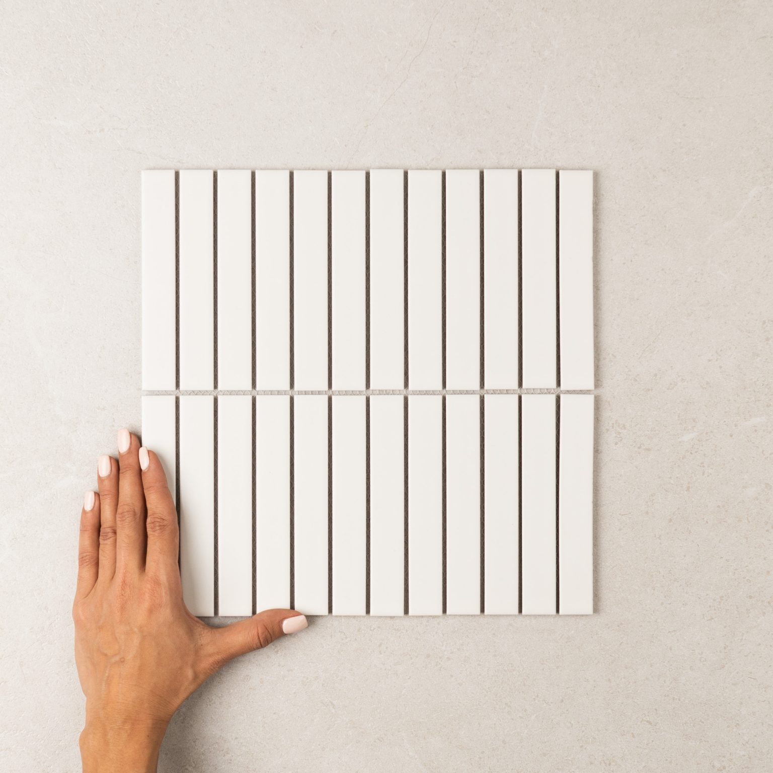 Concave White Kit Kat Wall Tile - Design Tiles Sydney