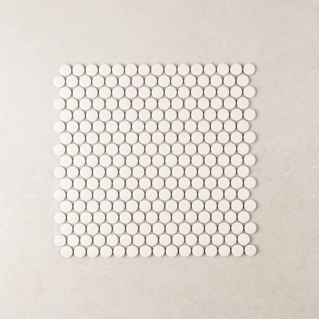 White Penny Round Mosaic - Design Tiles Sydney