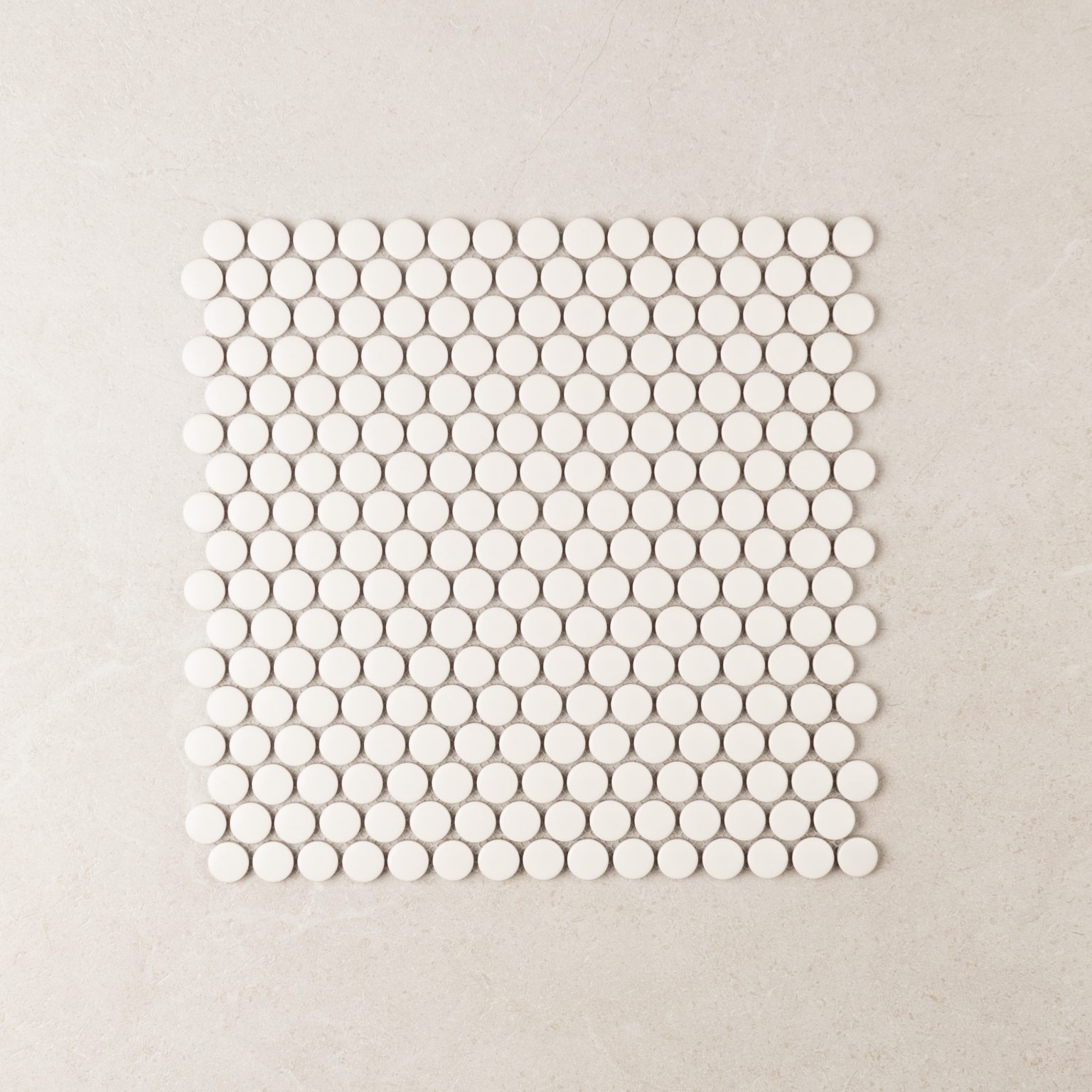 White Penny Round Mosaic - Design Tiles Sydney