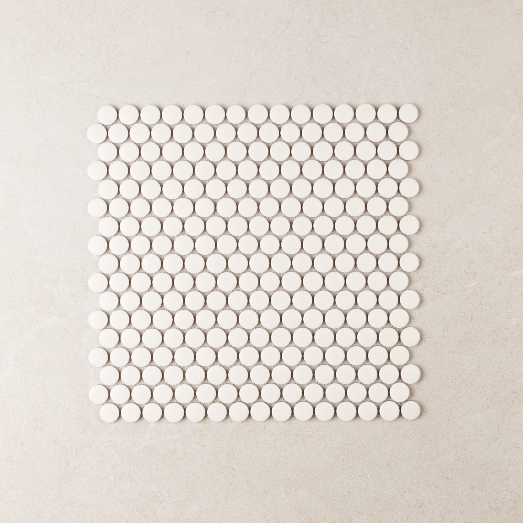 White Penny Round Mosaic - Design Tiles Sydney