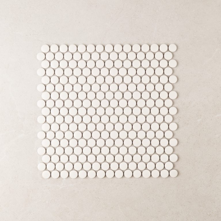White Penny Round Mosaic - Design Tiles Sydney