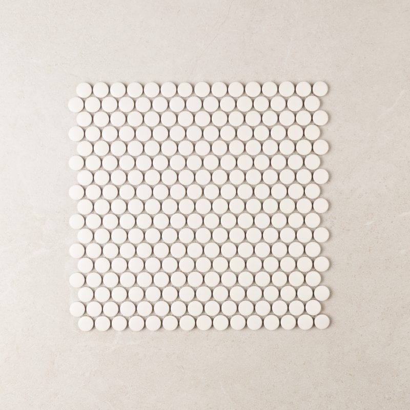 White Penny Round Mosaic - Design Tiles Sydney