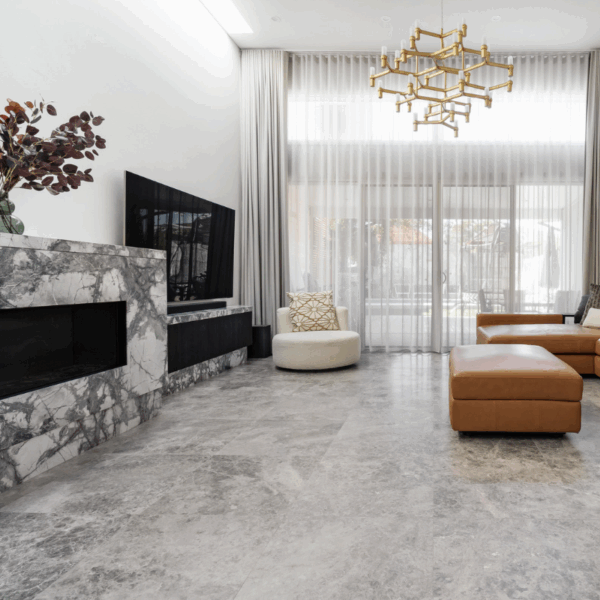 Tundra Grey Honed Marble Indoor Floor and Wall Tile - Design Tiles Sydney