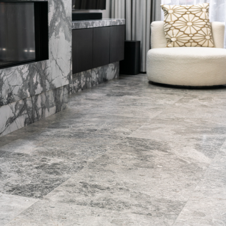 Tundra Grey Honed Marble Indoor Floor and Wall Tile - Design Tiles Sydney