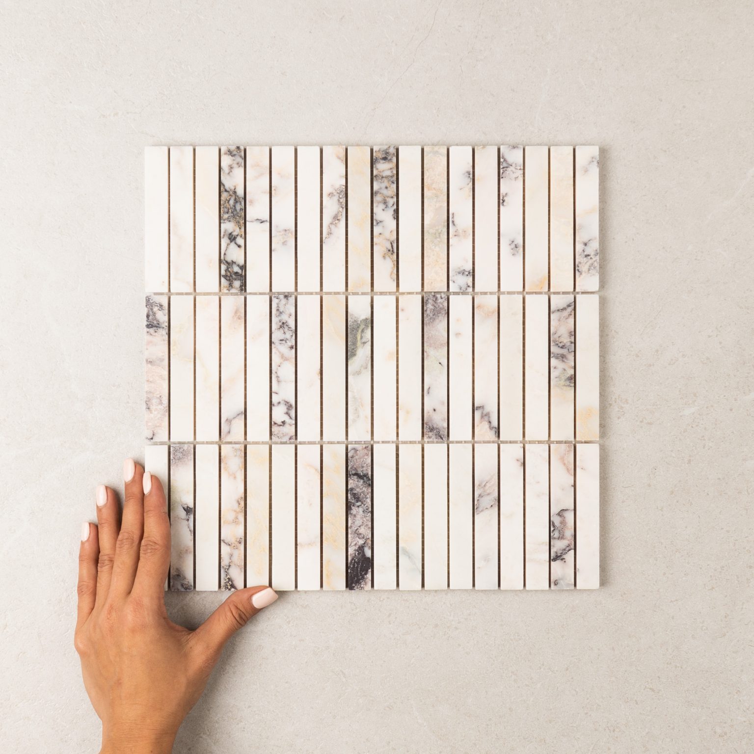 Stack Viola Marble Mosaic - Design Tiles Sydney