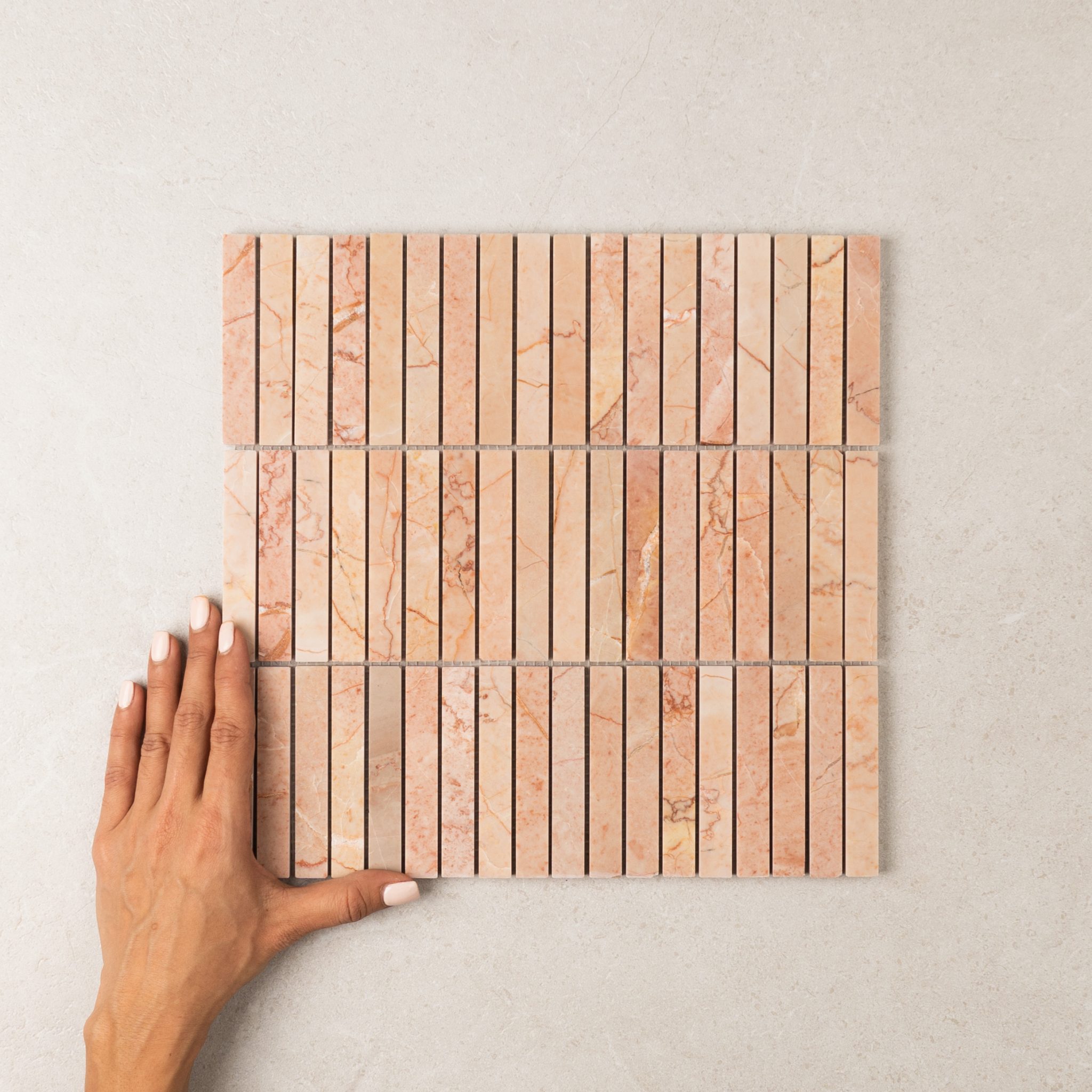 Stack Rosso Marble Mosaic - Design Tiles Sydney