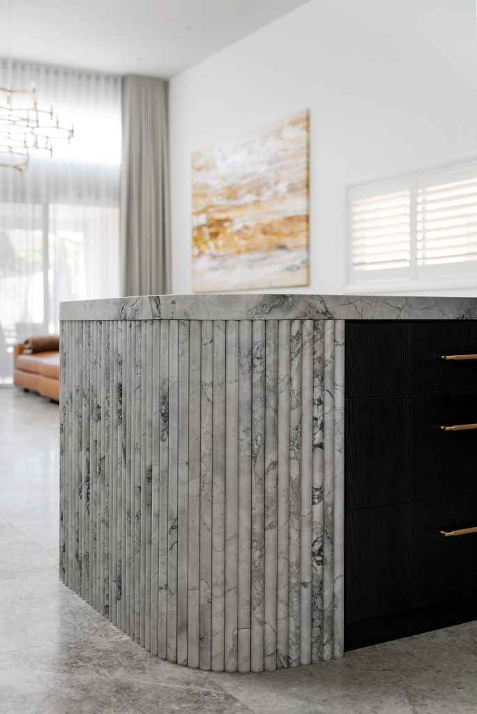 Super White Bamboo Marble Flute 30x900mm - Design Tiles Sydney