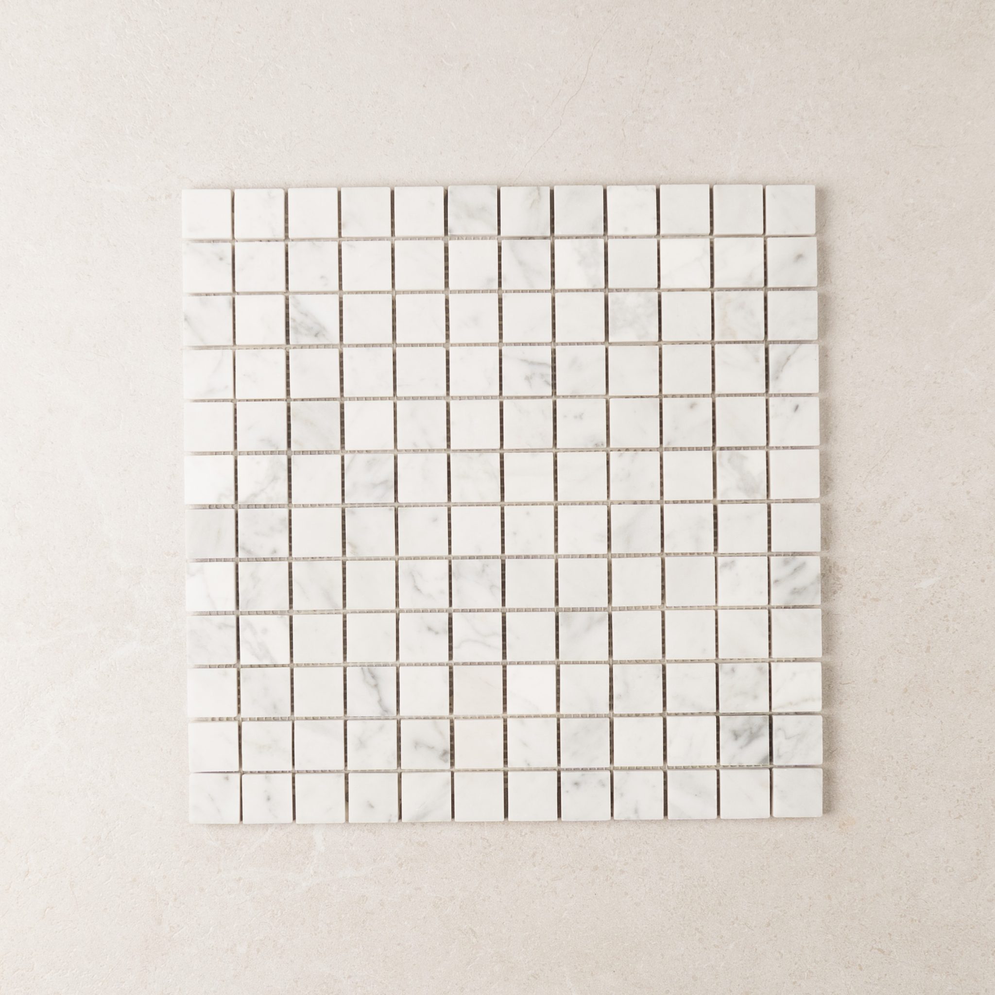 Square Carrara Marble Mosaic 23mm - Design Tiles Sydney