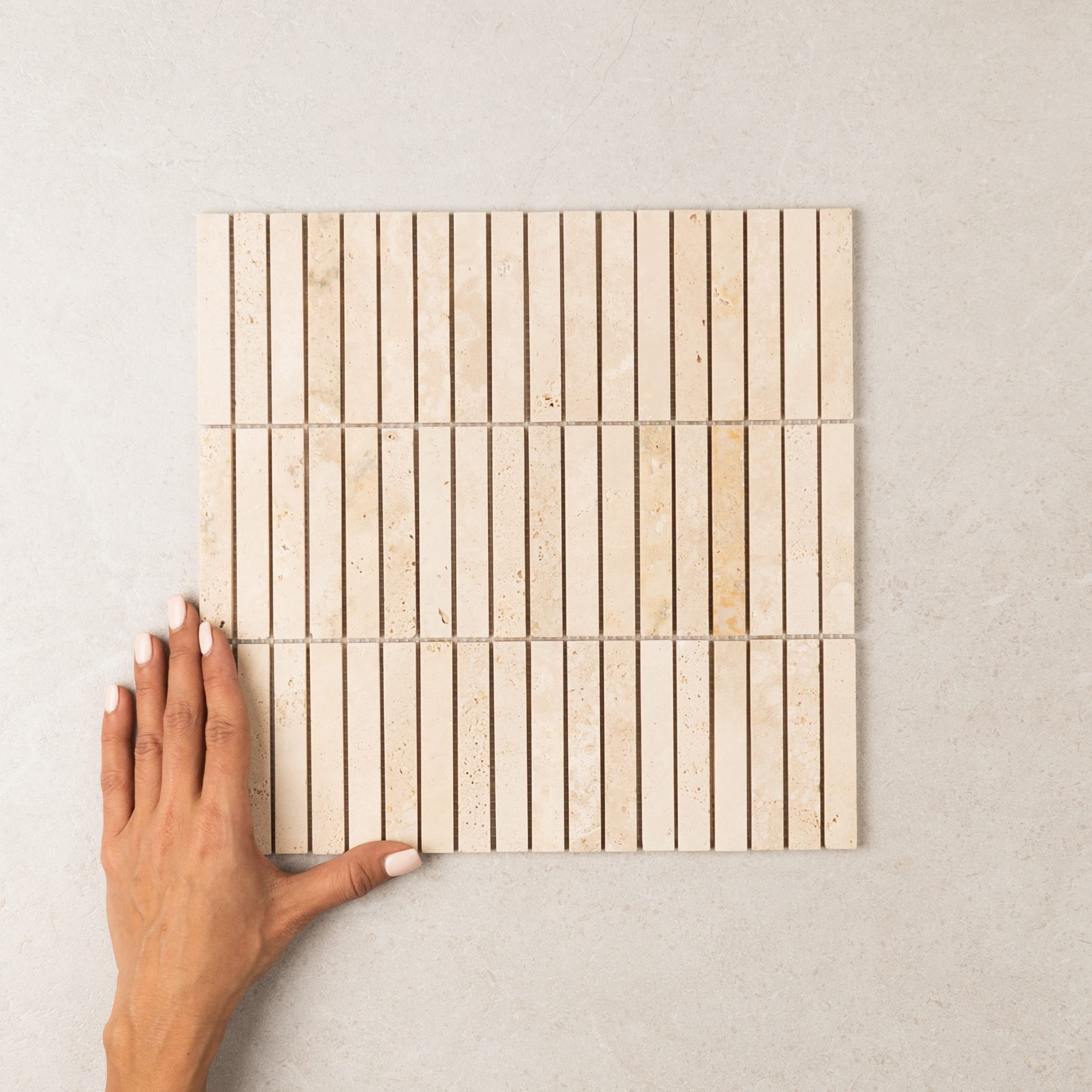 Stack Rome Travertine Mosaic - Design Tiles Sydney