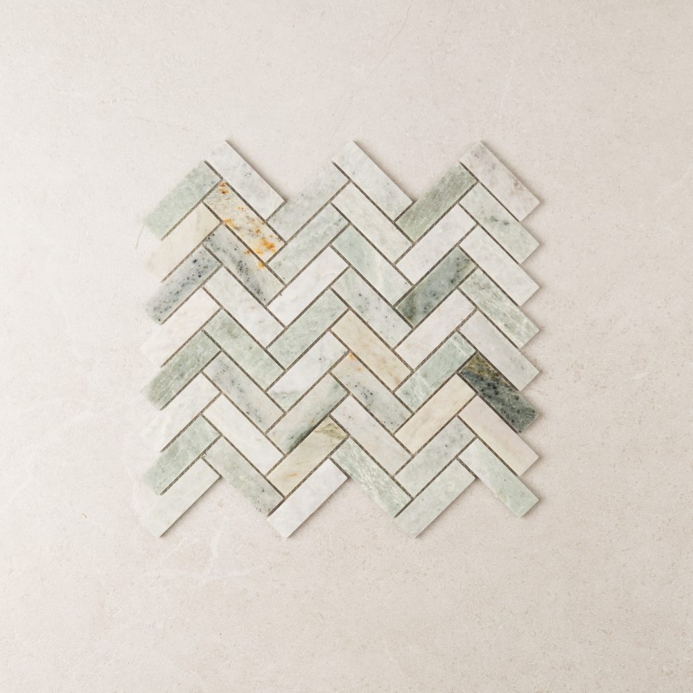 Herringbone Mint Mosaic - Design Tiles Sydney