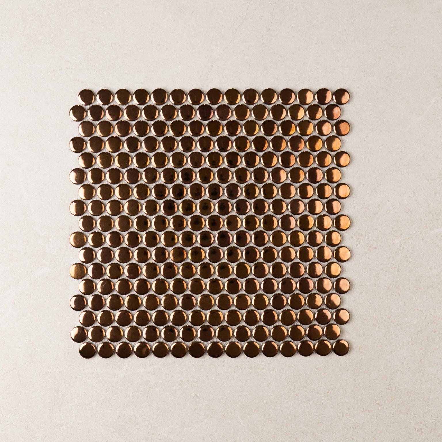 Rose Gold Penny Round Mosaic - Design Tiles Sydney