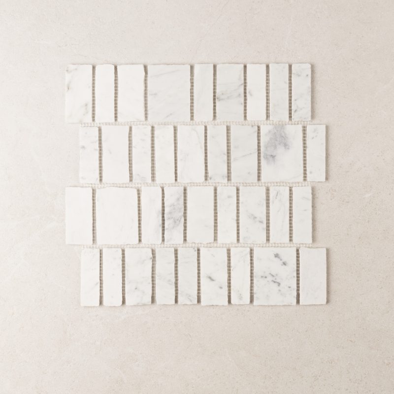Split Carrara 5mm Marble Mosaic - Design Tiles Sydney