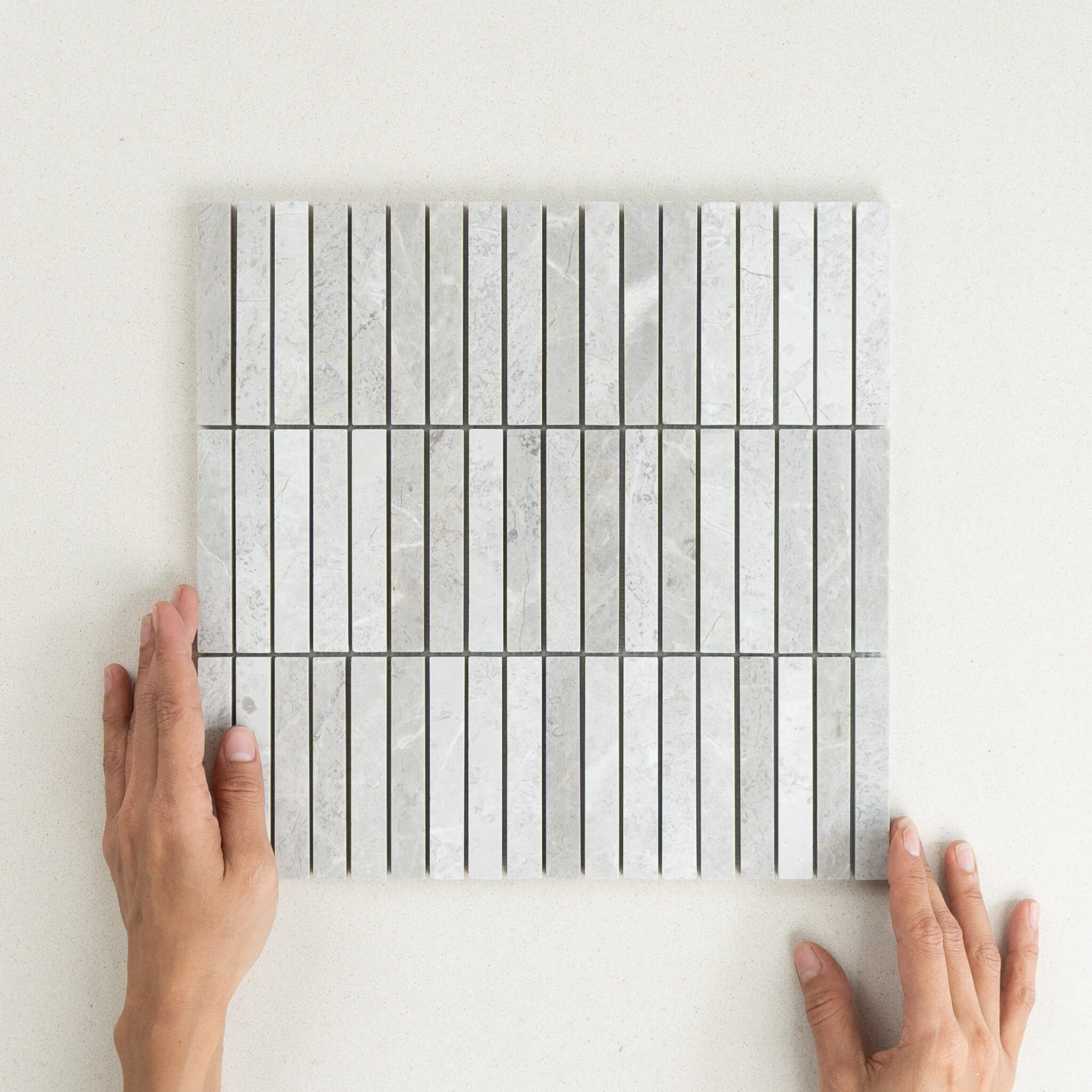 Stack Tundra Honed Marble Mosaic - Design Tiles Sydney