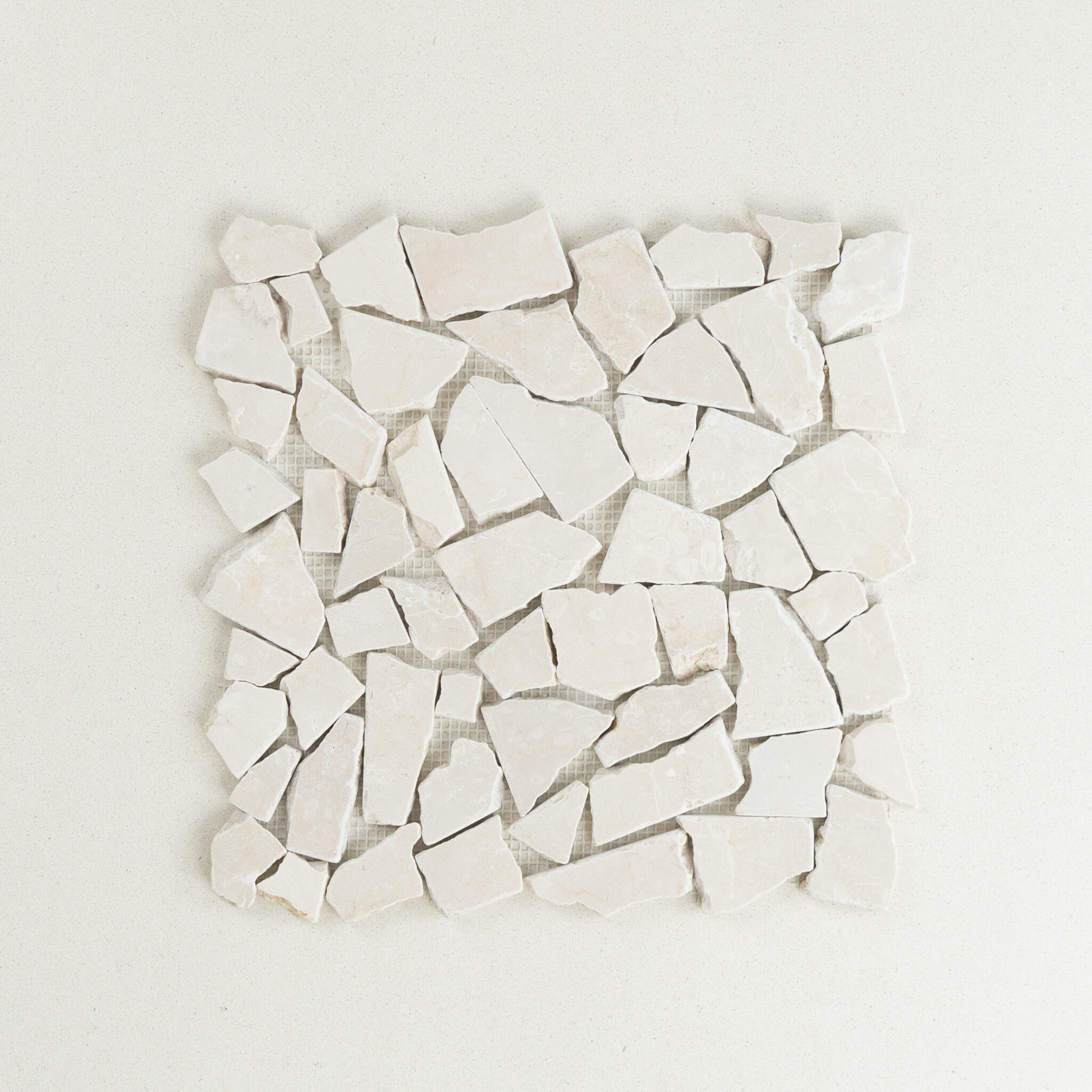 Crazy Pave Botticino Tumbled Marble Mosaic - Design Tiles Sydney