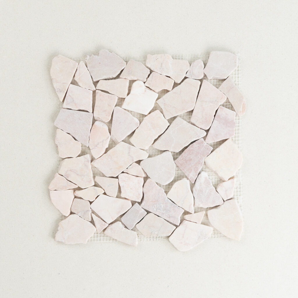 Crazy Pave Rosso Tumbled Marble Mosaic - Design Tiles Sydney