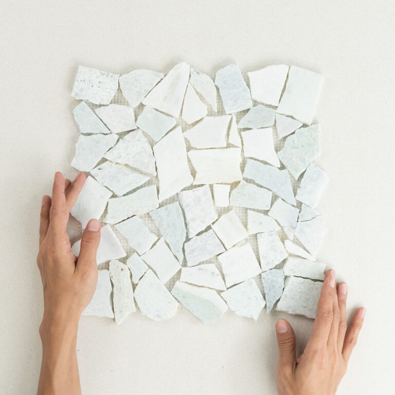Crazy Pave Mint Honed Marble Mosaic - Design Tiles Sydney