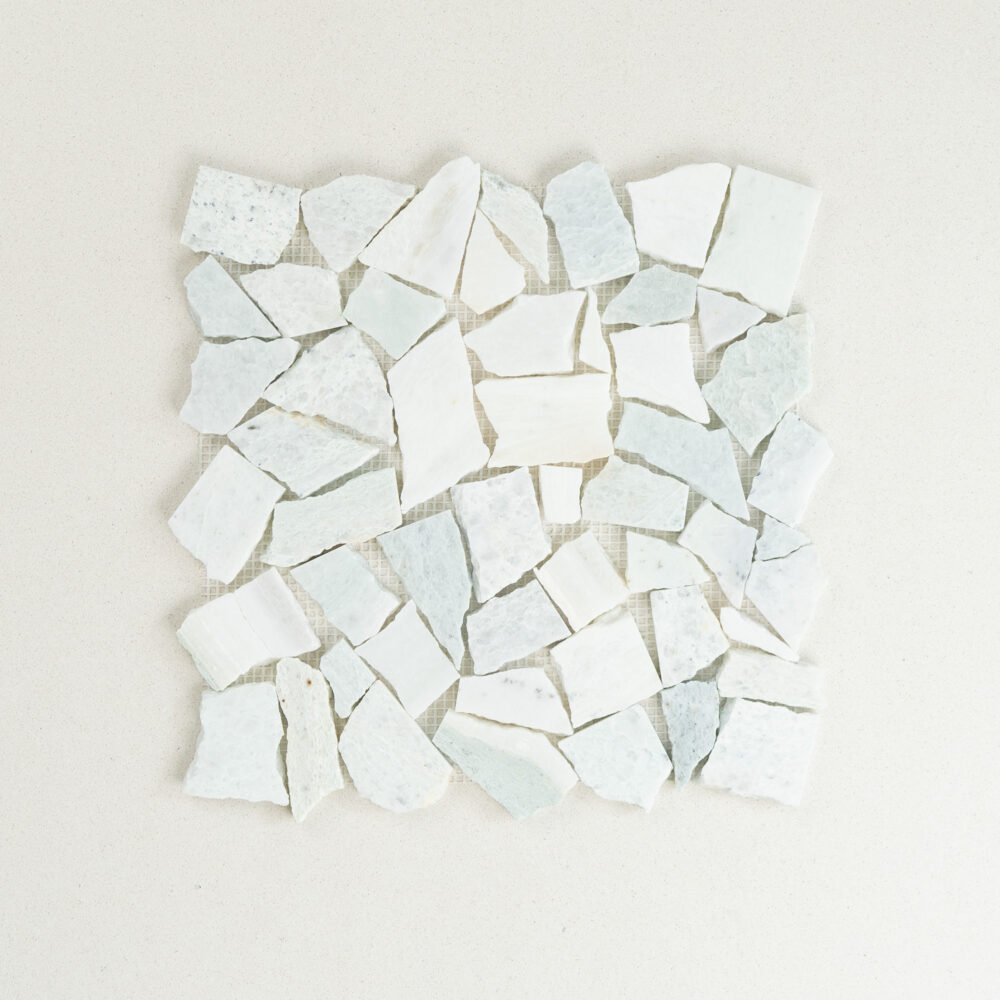 Crazy Pave Mint Honed Marble Mosaic - Design Tiles Sydney