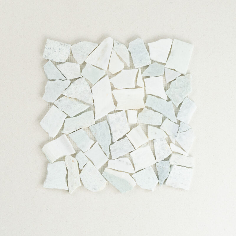 Crazy Pave Mint Honed Marble Mosaic - Design Tiles Sydney