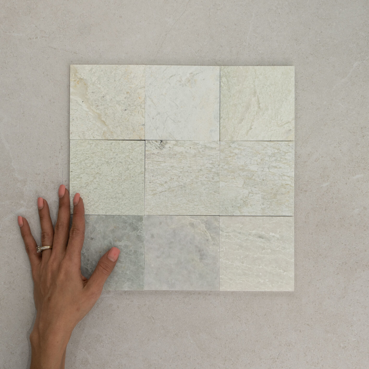 Mint Square Stone Tile 100x100mm - Design Tiles Sydney