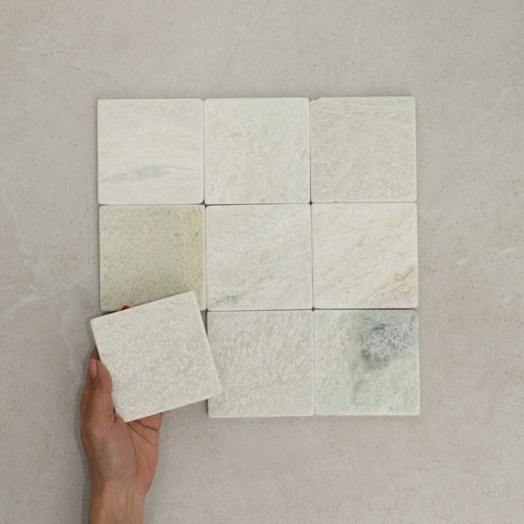 Mint Square Stone Tile 100x100mm - Design Tiles Sydney