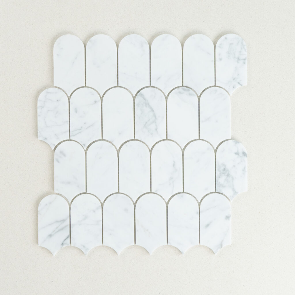 Feather Carrara Honed Marble Mosaic - Design Tiles Sydney