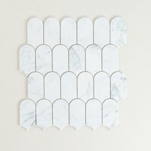 Feather Carrara Honed Marble Mosaic - Design Tiles Sydney