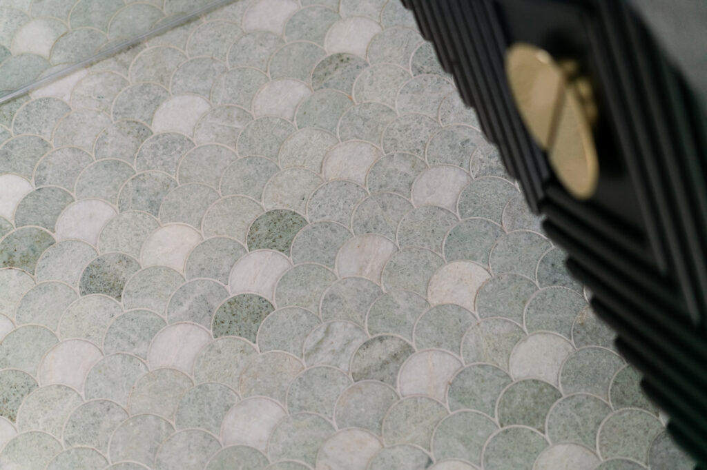 Fishscale Mint Honed Marble Mosaic - Design Tiles Sydney