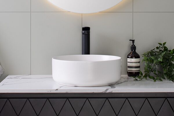 Maggie White Above Counter Basin - Design Tiles Sydney