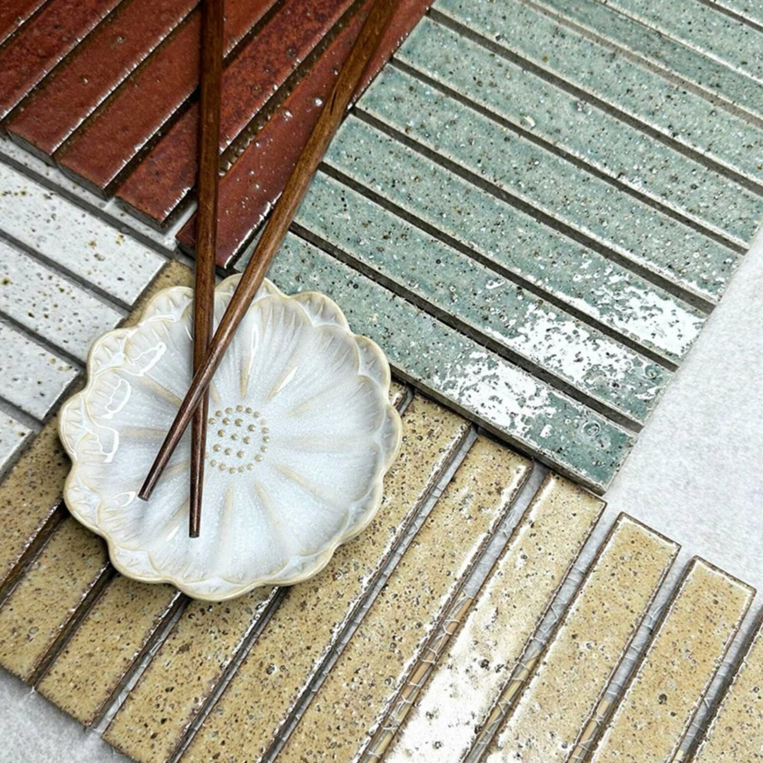 Kazoku Hatsu Border Hand Glazed Japanese Mosaic Tile - Design Tiles Sydney
