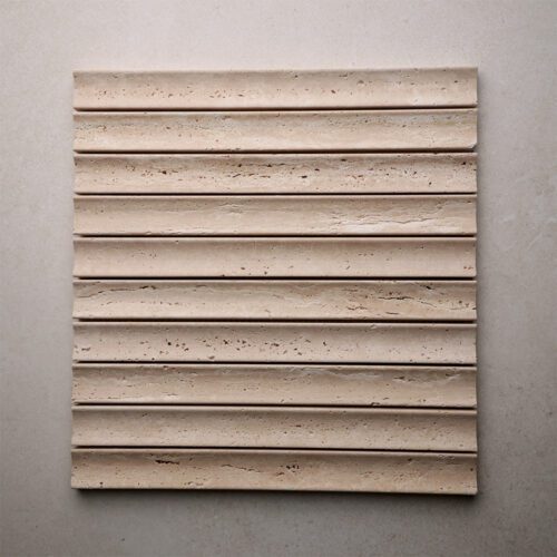 Rome Travertine Concave Mosaic 300 x 300 mm - Design Tiles Sydney