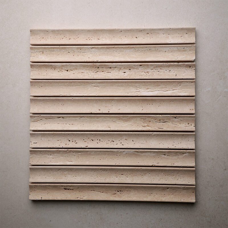Rome Travertine Concave Mosaic 300 x 300 mm - Design Tiles Sydney