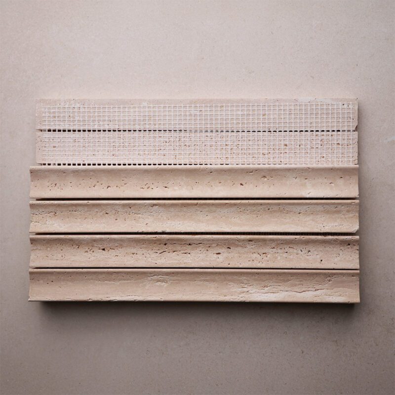 Rome Travertine Concave Mosaic 300 x 300 mm - Design Tiles Sydney