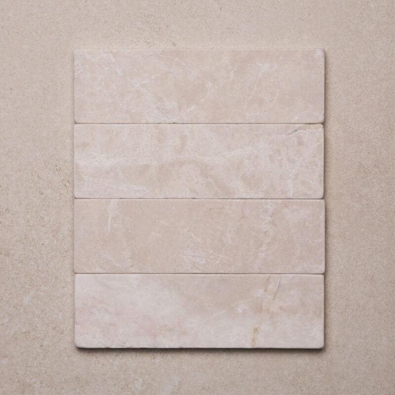 Botticino Marble Beige Subway Tile Tumbled 150X45 mm - Design Tiles Sydney