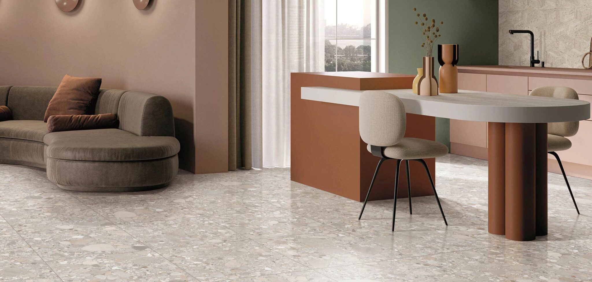 Primi Cobbles Terrazzo Look Floor and Wall Tile - Design Tiles Sydney