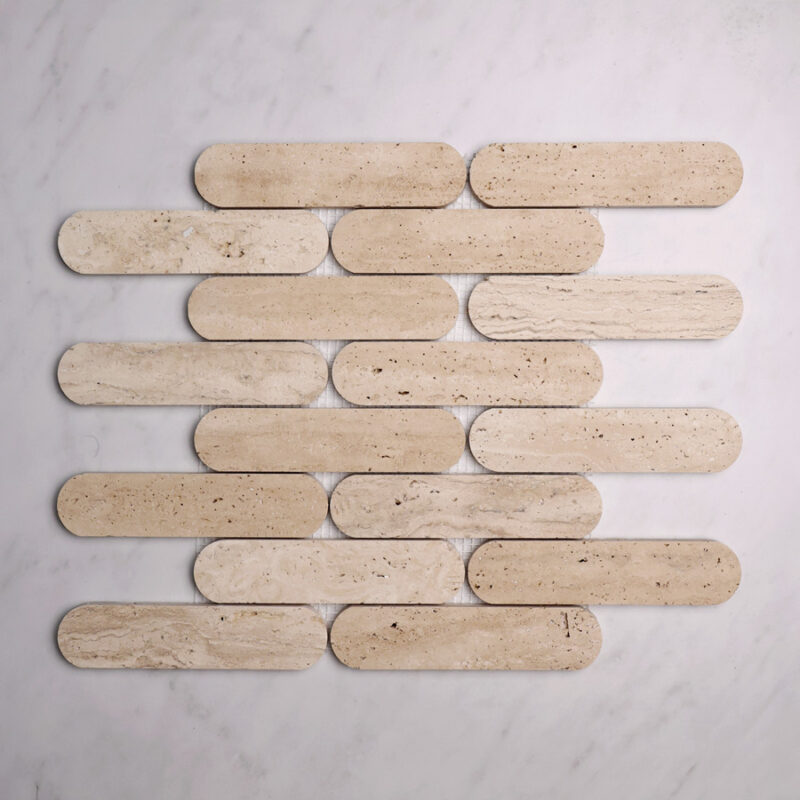 Connect Beige Travertine Stone Mosaic Tile - Design Tiles Sydney