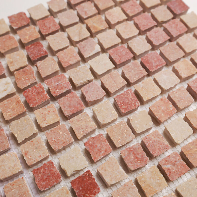 Rosa Murica Limestone Split Stone Mosaic - Design Tiles Sydney